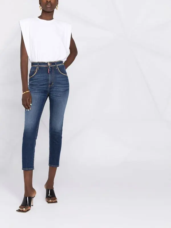 Dsquared2 High-waisted Chain-trim Cropped Jeans