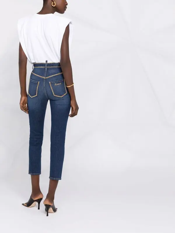 Dsquared2 High-waisted Chain-trim Cropped Jeans