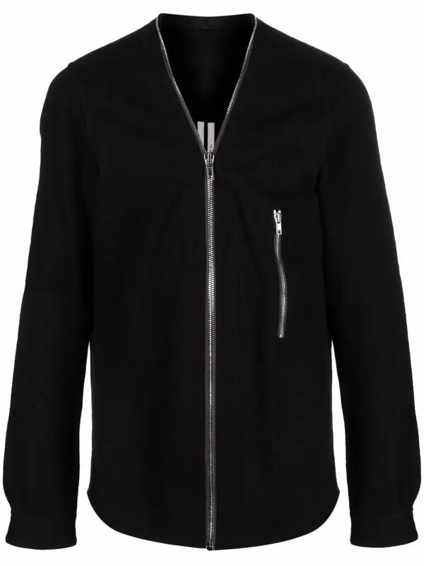 Rick Owens V-neck Zip-up Shirt