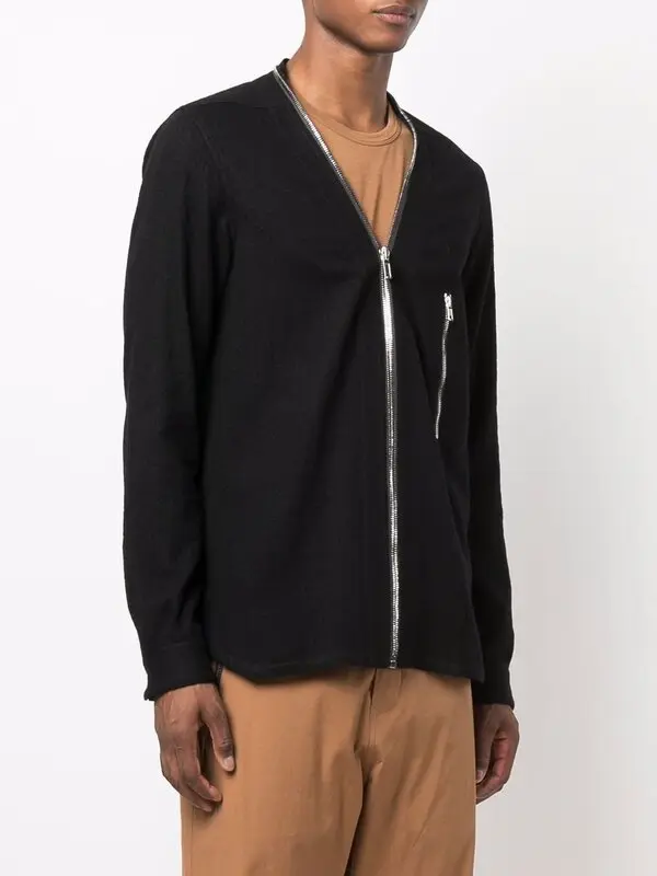 Rick Owens V-neck Zip-up Shirt