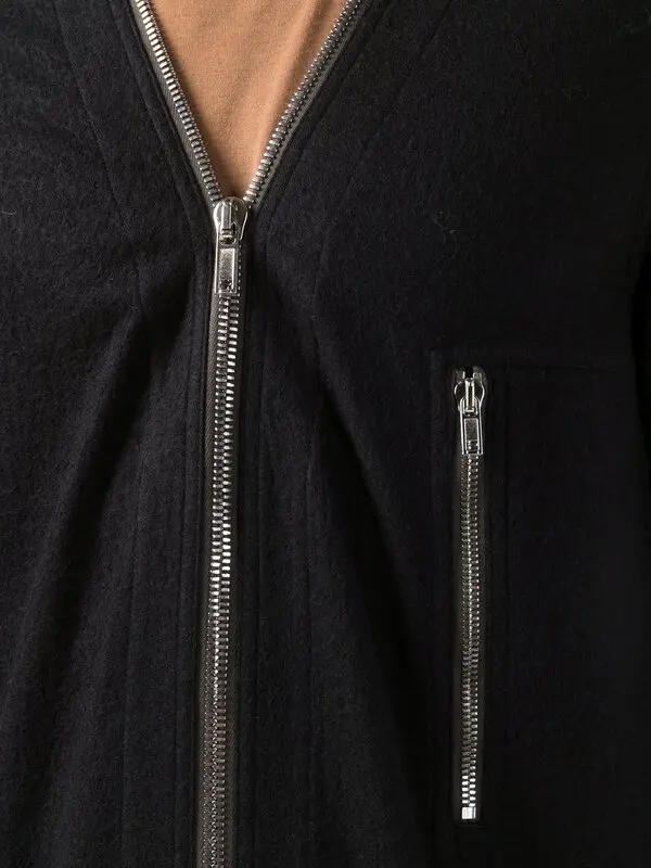 Rick Owens V-neck Zip-up Shirt