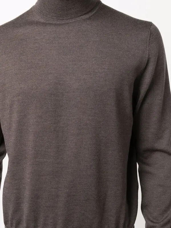 D4.0 Knitted Roll Neck Jumper - Brown