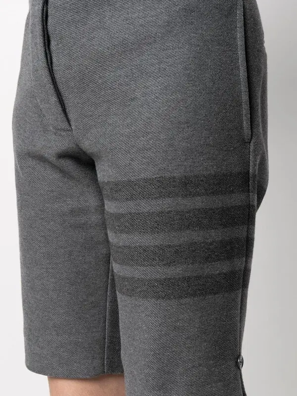 Thom Browne 4-bar Stripe Twill Shorts - Grey