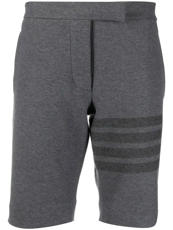 Thom Browne 4-bar Stripe Twill Shorts - Grey