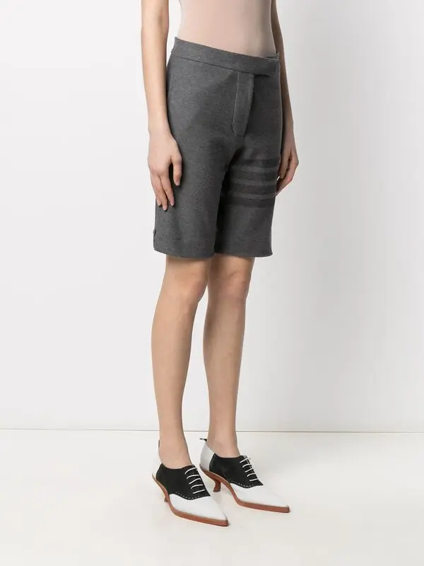 Thom Browne 4-bar Stripe Twill Shorts - Grey