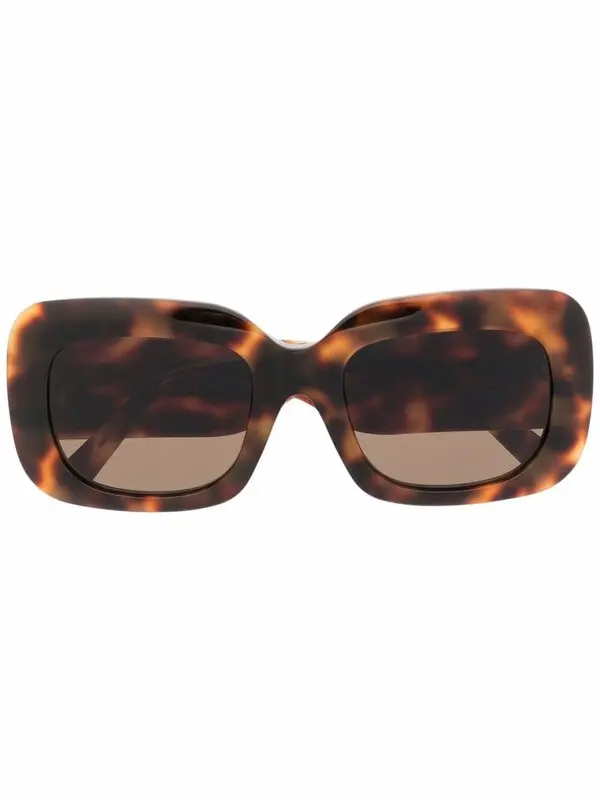 Linda Farrow Square Brown Sun Glass 20476327_51216166_600.jpg main image 2