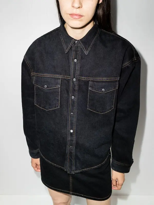 Wardrobe.NYC Oversized Denim Jacket - Black