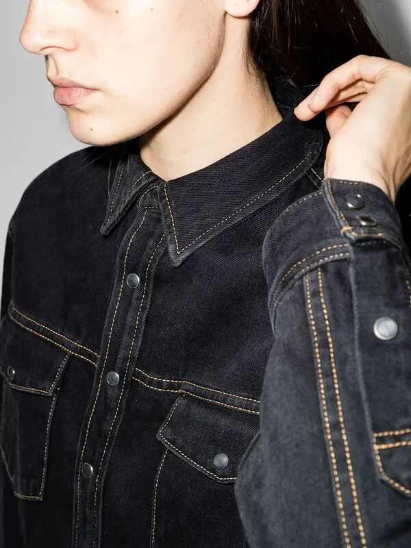 Wardrobe.NYC Oversized Denim Jacket - Black