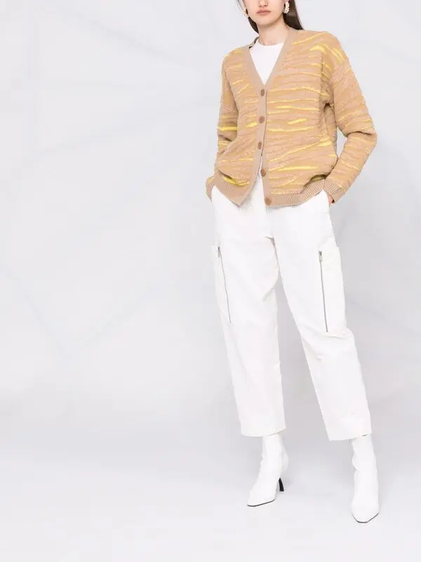 Stella McCartney Tiger-pattern Knitted Cardigan - Neutrals