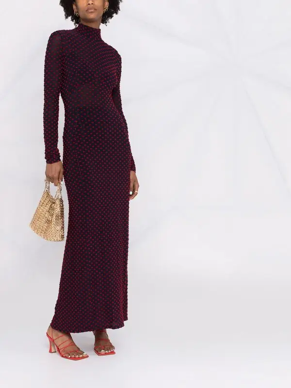 Rabanne Polka-Dot Knit Dress In Blue - 55% Off | Editorialist