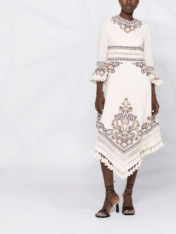 sachin and babi light blue dress Lagos Seashell Embroidered Maxi Dress