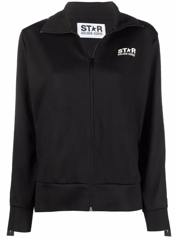 GOLDEN GOOSE Logo Zipped Tracksuit Jacket - Black