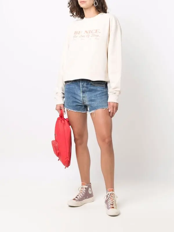 RE/DONE Raw-edge Denim Shorts