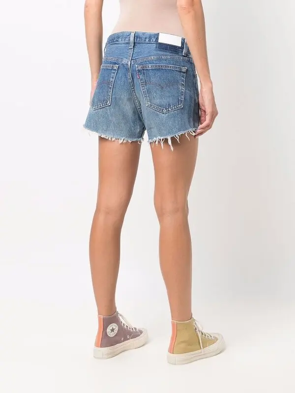 RE/DONE Raw-edge Denim Shorts