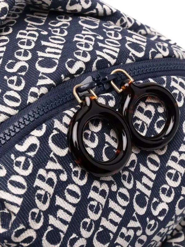 See By Chloé Tilly Logo-Print Backpack In Blue - 35% Off  display picture 3