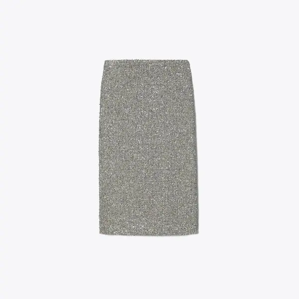 Tory Burch Metallic Tweed Skirt