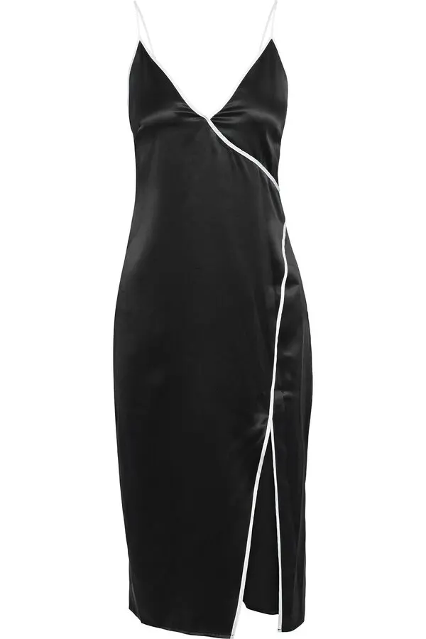 fleur du mal silk wrap dress Fleur du Mal | Fil Coup Mini Wrap Dress | Gia Pink | size 8