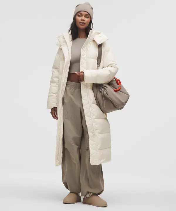 Lululemon Wunder Puff Long Jacket 600-down-fill - Light Ivory
