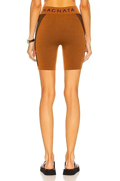 NAGNATA Suki Side Stripe Biker Short In Cognac