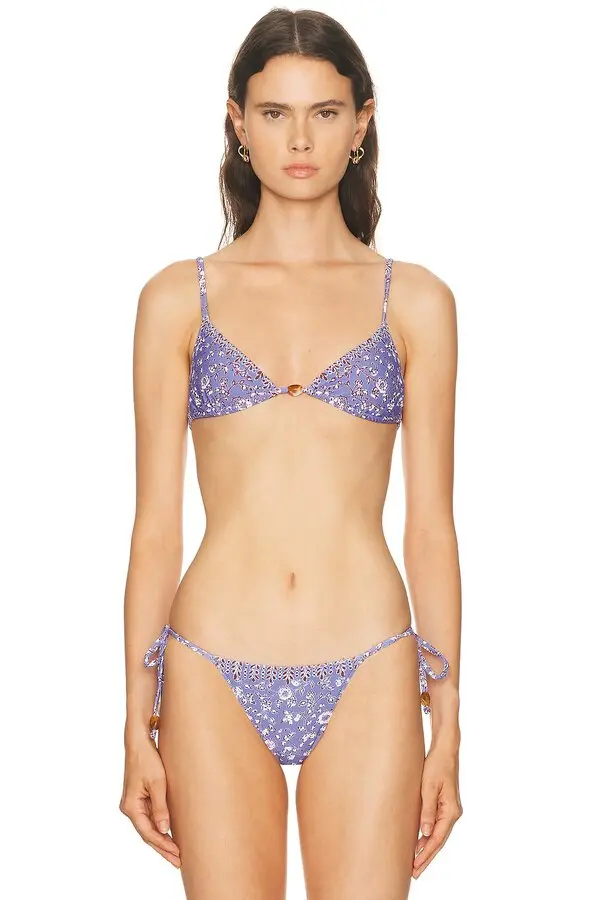 TROPIC OF C Equator Bikini Top - Mini Floral Lavender
