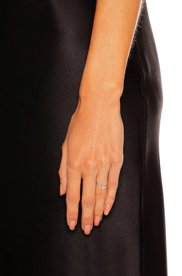 Gucci Running R Stacking Ring In Metallic Silver