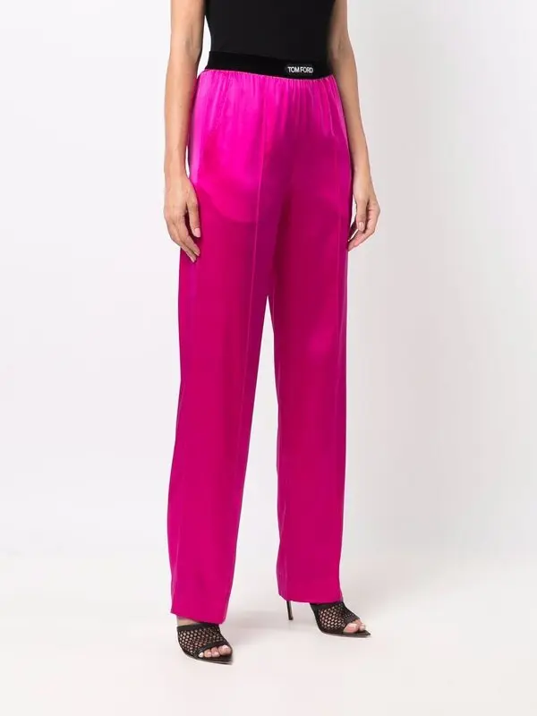 TOM FORD Straight-leg Trousers With Logo Patch