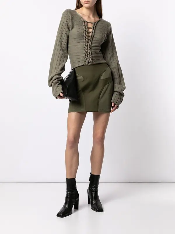 DION LEE Contour Stitch Mini Skirt