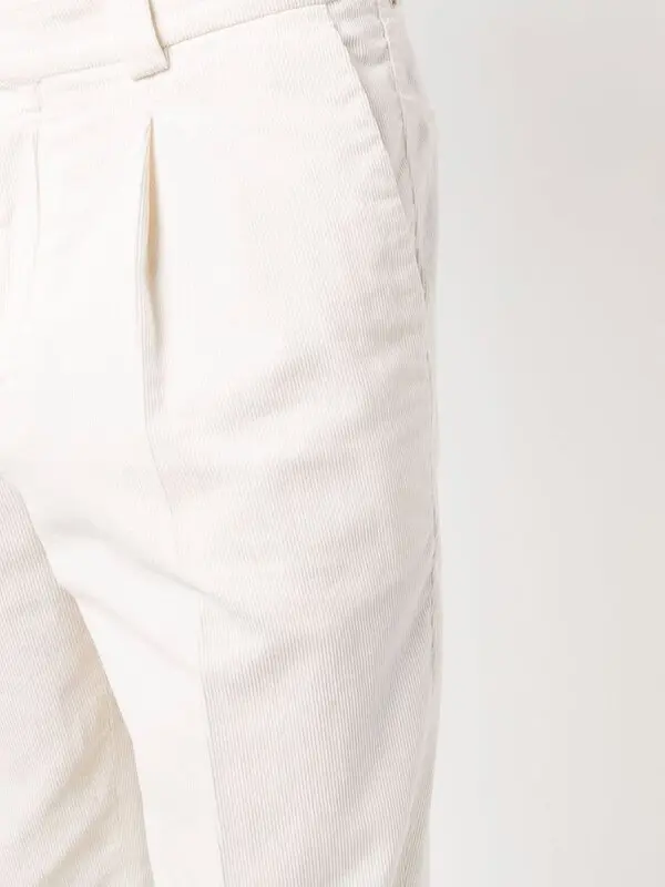 Brunello Cucinelli Pleat-detail Cotton Trousers - Neutrals