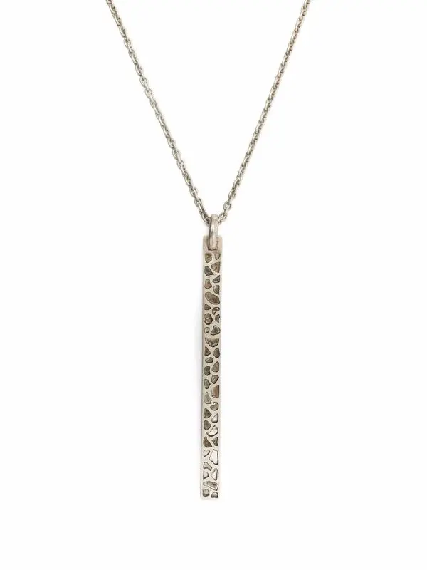 PARTS OF FOUR Plate Pavé Diamond Necklace - Grey