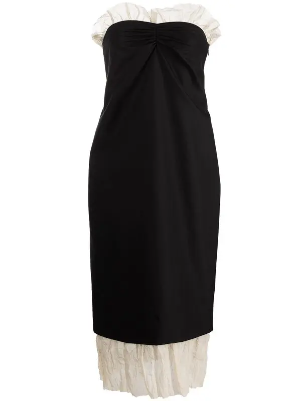 Khaite Irene Tulle-trim Off-shoulder Dress