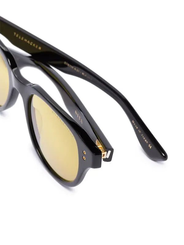 Dita Telehacker Round-Frame Sunglasses In Black - 25% Off