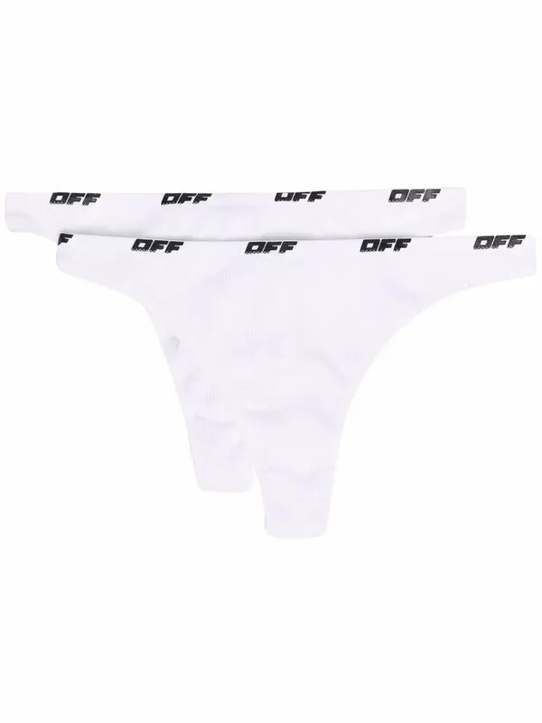 Off-White Logo-tape Detail Thongs - White