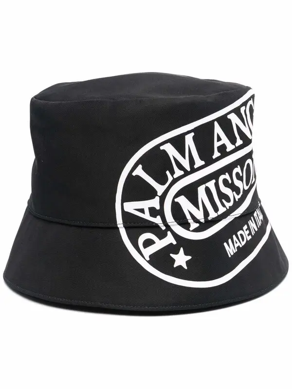 Palm Angels X Missoni Logo-Print Bucket Hat In Black - 50  display picture 1