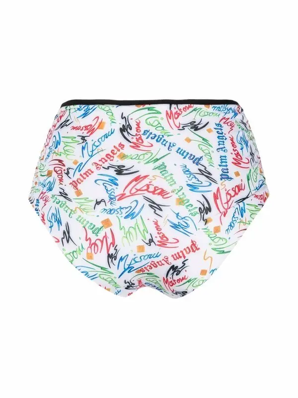 Palm Angels X Missoni Scribble-logo Bikini Bottoms - White