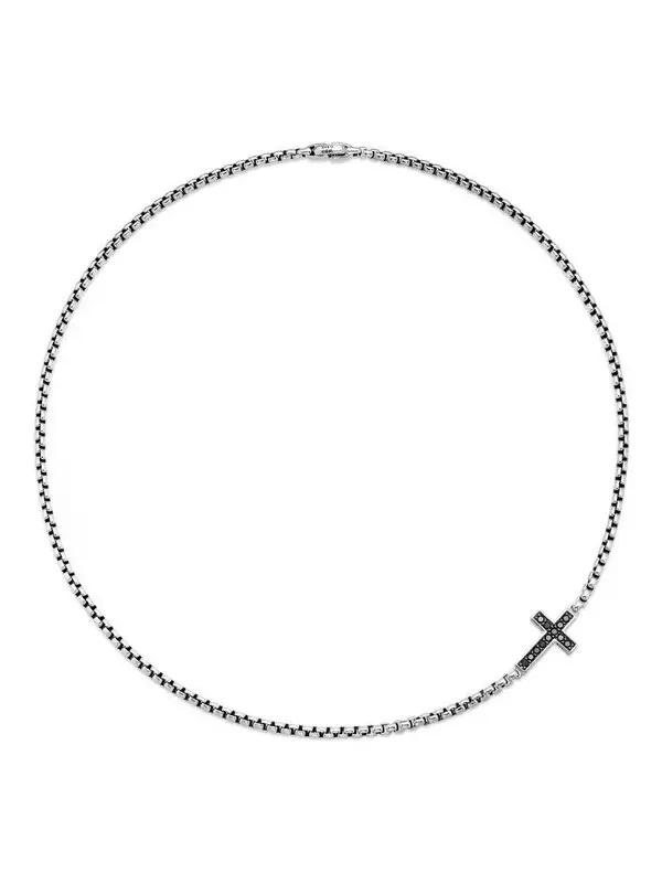 David Yurman Sideways Cross Station Necklace - Silver