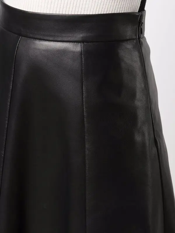 Ralph Lauren Leather A-line Midi Skirt
