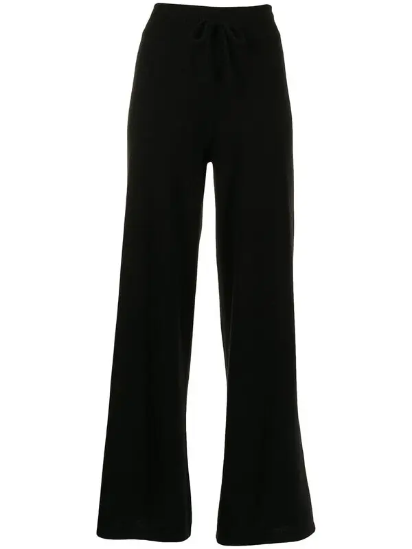 LISA YANG Wide-leg Cashmere Track Trousers - Black
