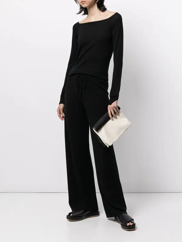 LISA YANG Wide-leg Cashmere Track Trousers - Black