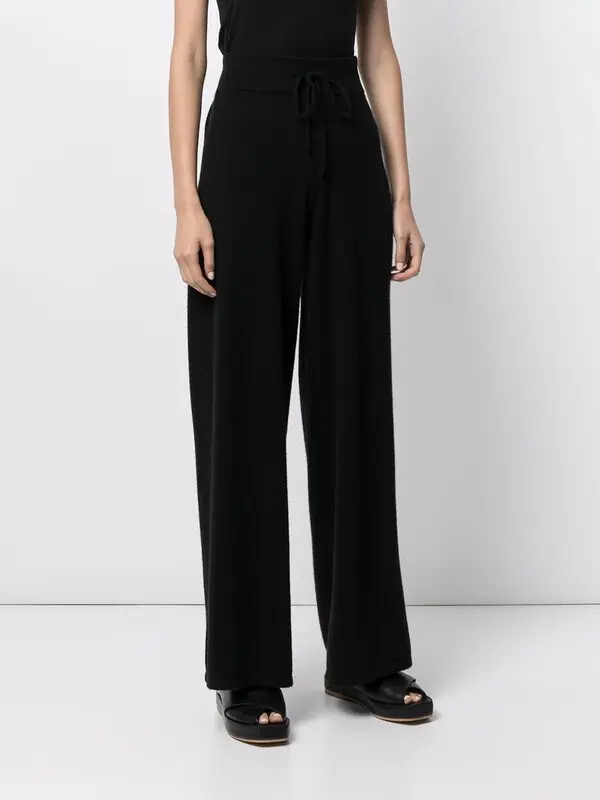 LISA YANG Wide-leg Cashmere Track Trousers - Black
