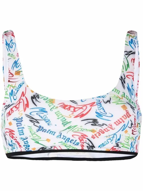 Palm Angels X Missoni Scribble Bikini Top