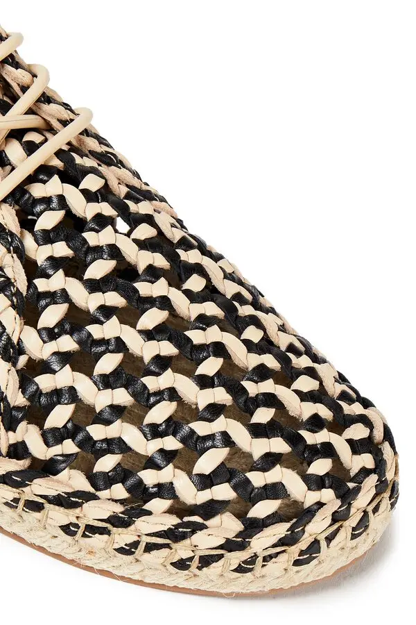 Zimmermann Braided Leather Espadrilles In Black - 45% Off  display picture 1