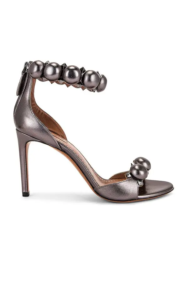 Alaïa Metallic Bombe Sandals - Cendre