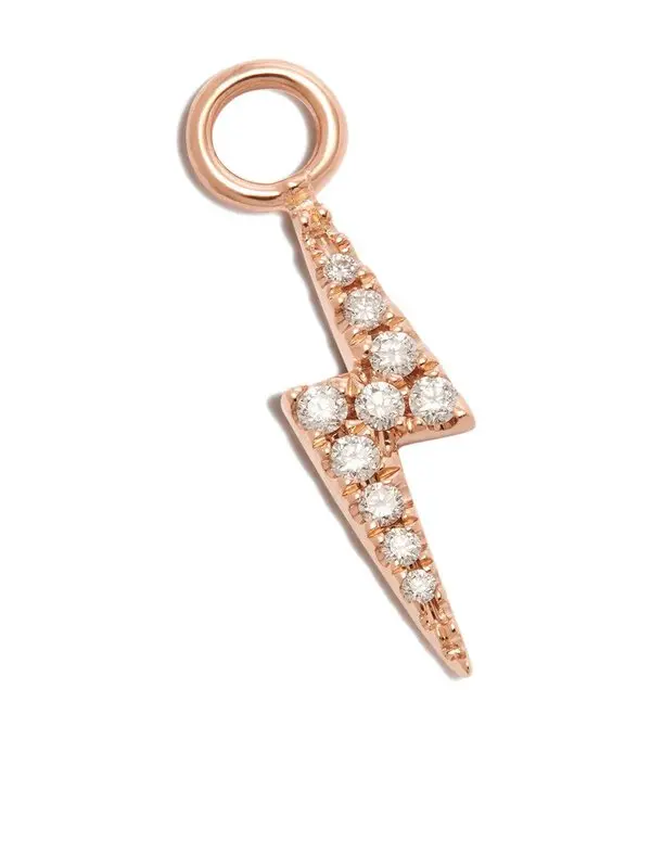 MARIA TASH 18kt Rose Diamond Lightning Bolt Charm - Gold