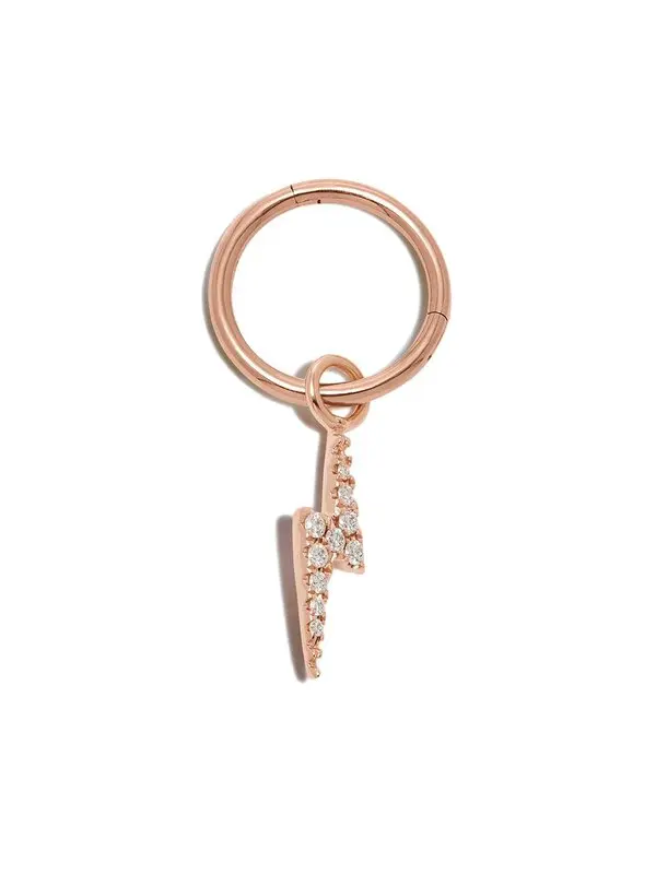 MARIA TASH 18kt Rose Diamond Lightning Bolt Charm