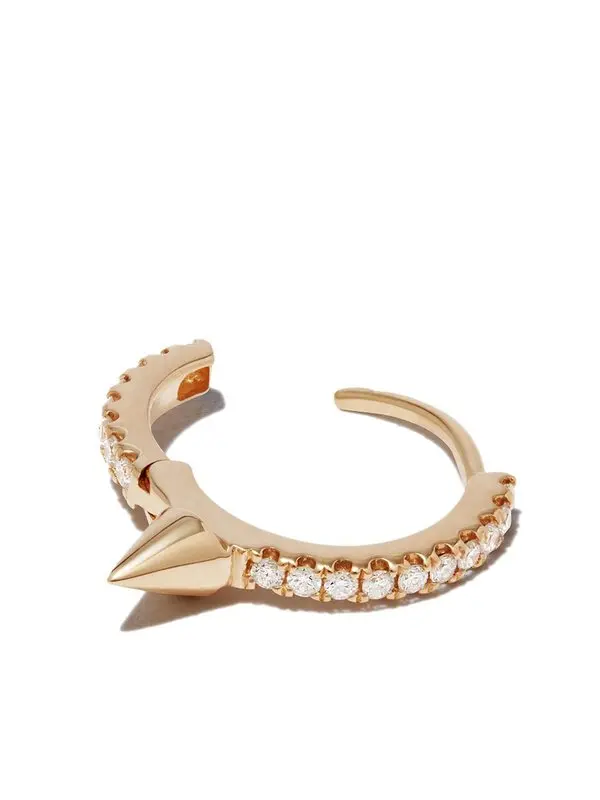MARIA TASH 18kt Yellow Diamond Spike Hoop Earring