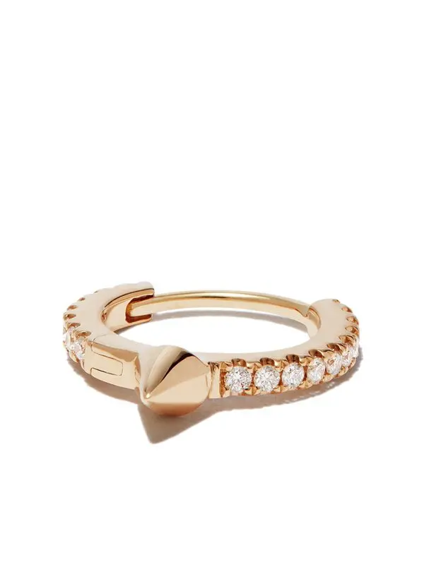 MARIA TASH 18kt Yellow Diamond Spike Hoop Earring