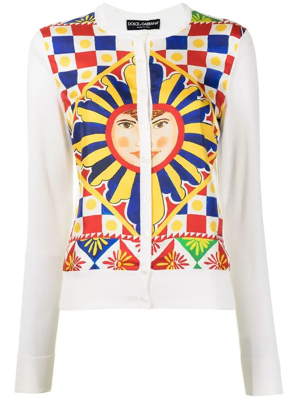 Dolce & Gabbana All-over Print Cardigan - Red