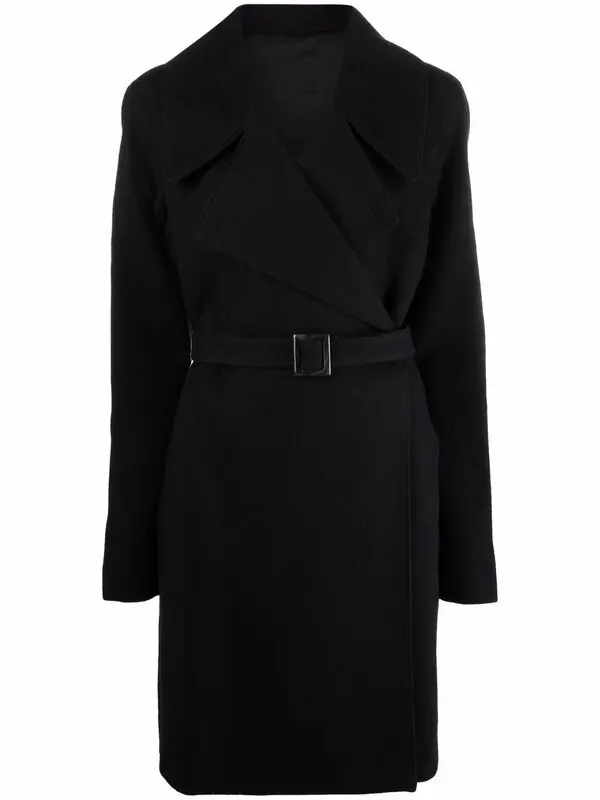 Rick Owens Belted Cotton Midi Coat