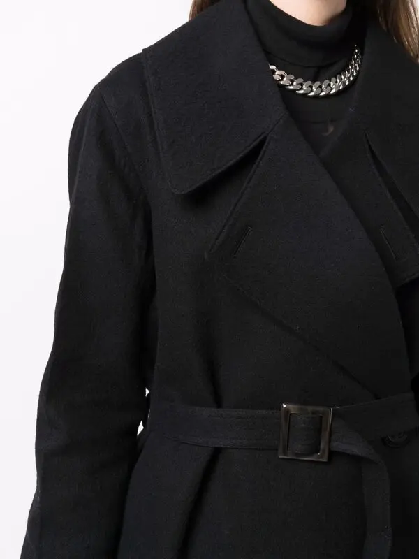 Rick Owens Belted Cotton Midi Coat