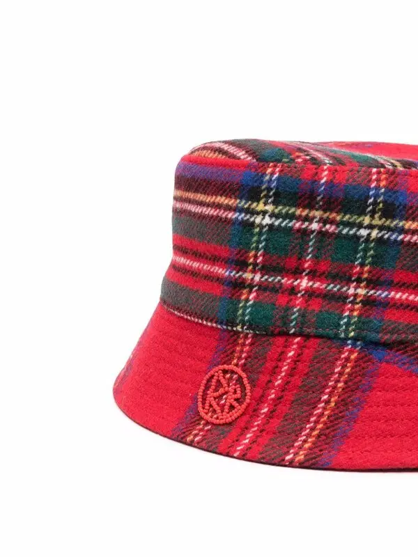 Ruslan Baginskiy Lampshade Tartan Bucket Hat - Red  display picture 3